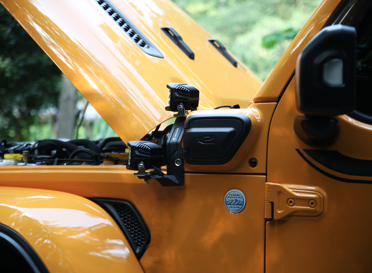 Dual A-Pillar Light Mounting For Jeep Wrangler JL 4XE Jeep Gladiator ...